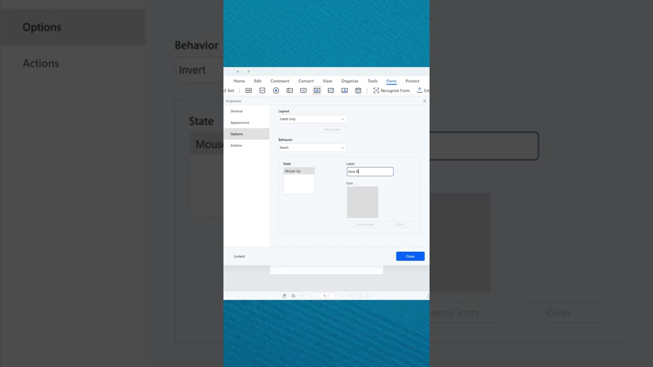 PDFtips: Save and Reset buttons