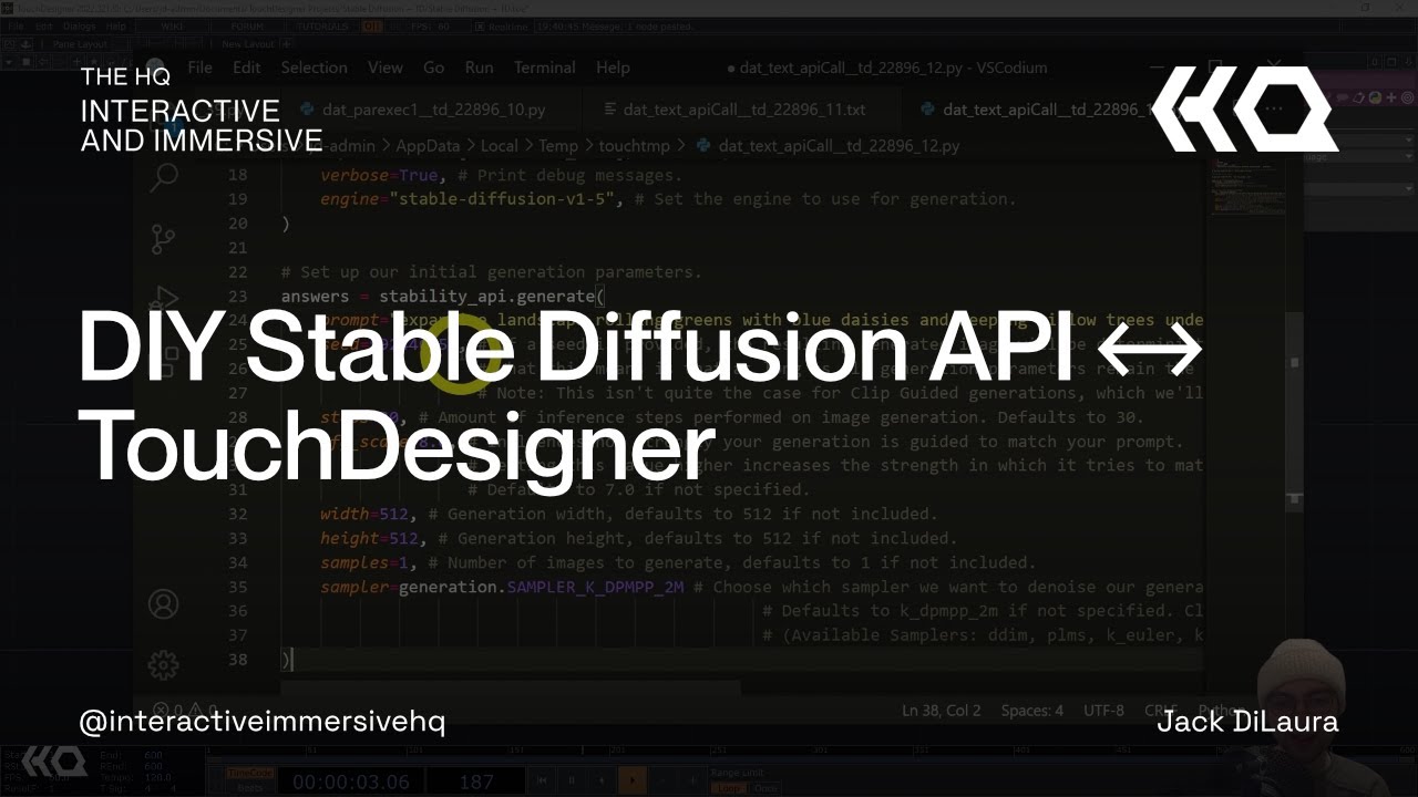 DIY Stable Diffusion API ↔ TouchDesigner - TouchDesigner Tutorial 124