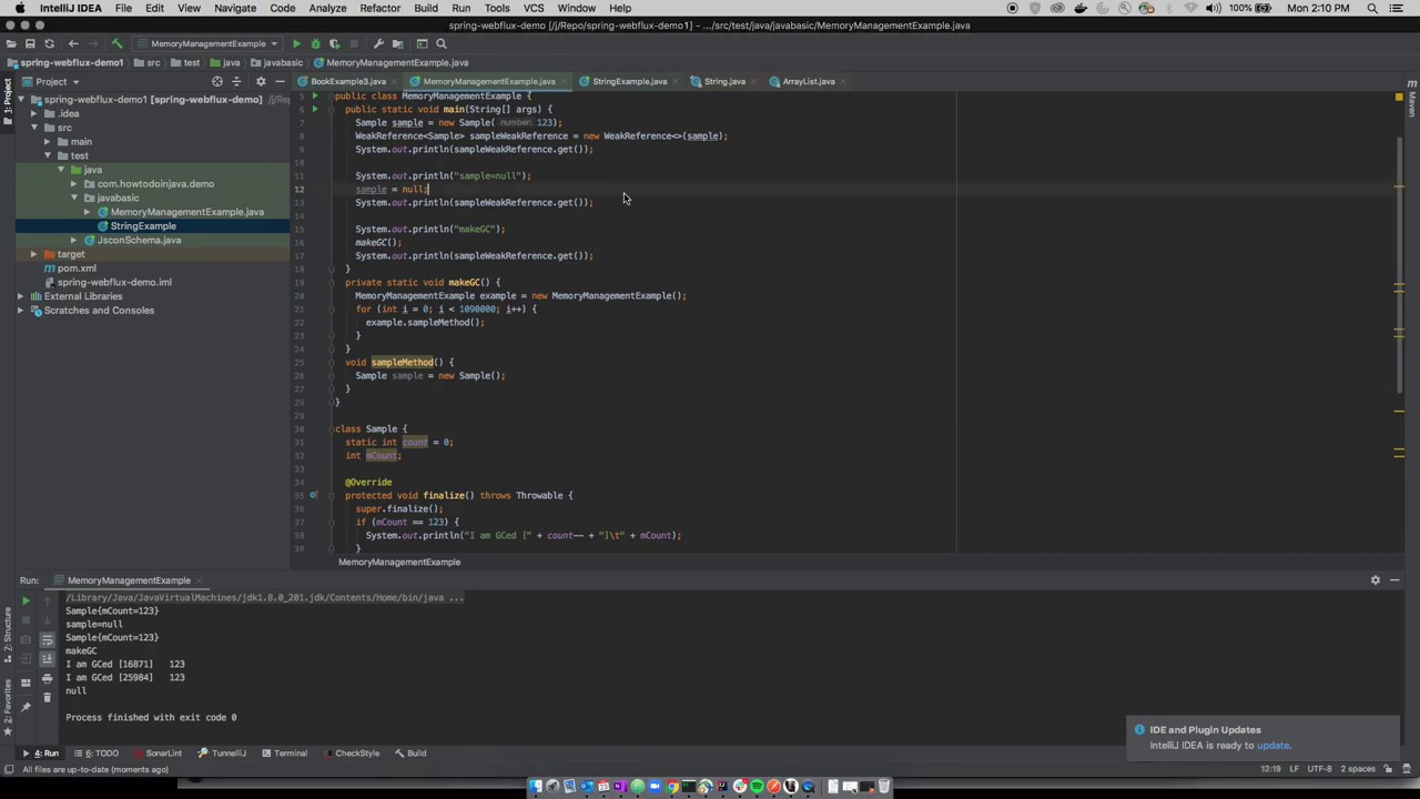 Java Weak Reference Example with Garbage collection thread