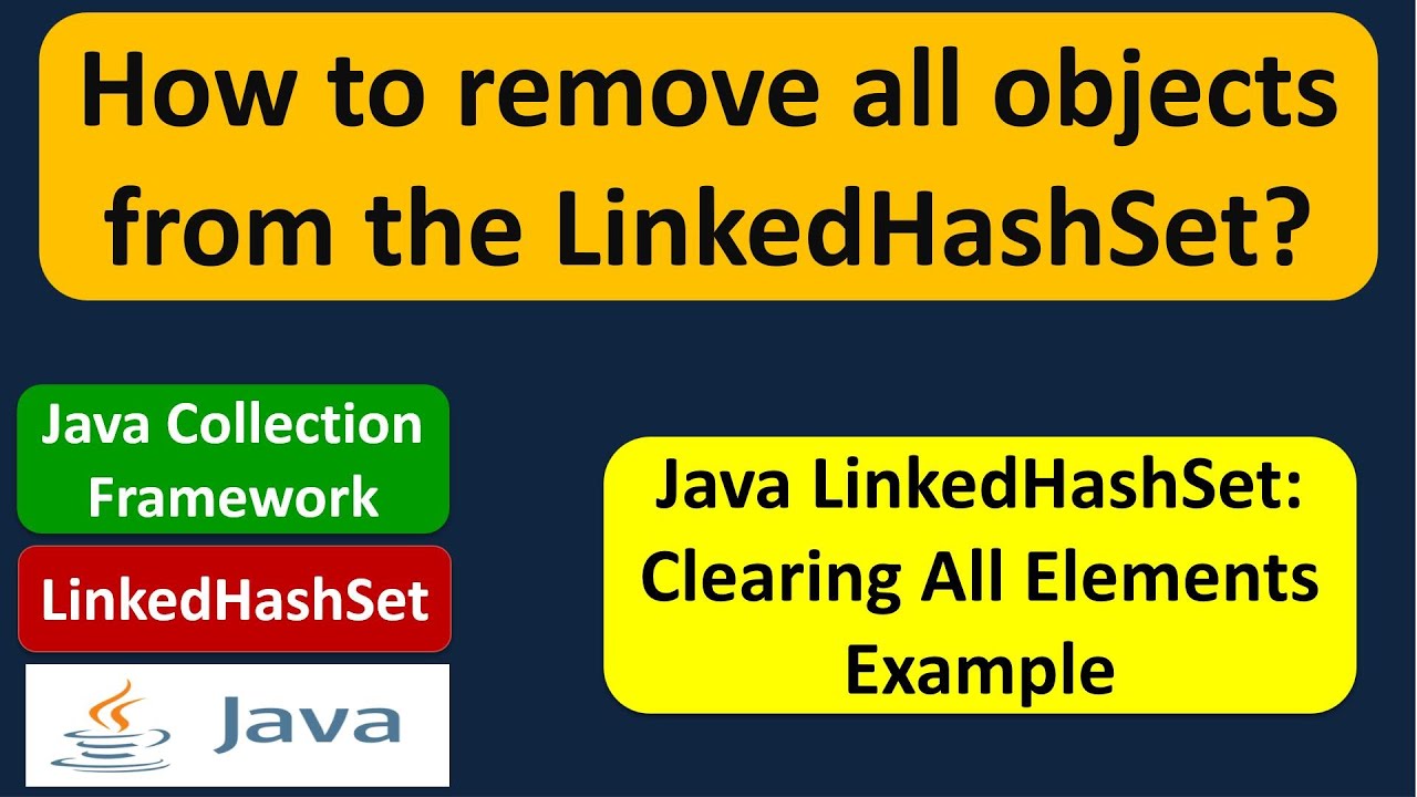 How to remove all objects from the LinkedHashSet? | Java Collection Framework