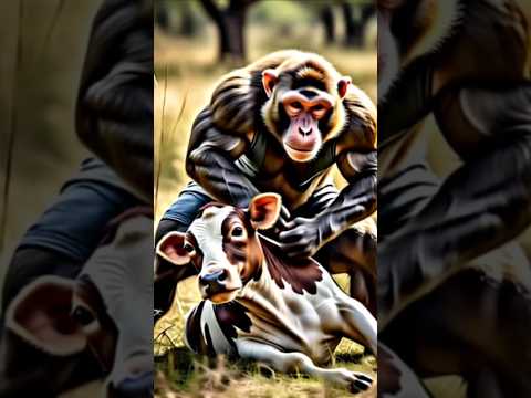 Cow Calf & the Naughty Monkey 🐄🐒 | Emotional Moral Story for Kids |#shorts #shortsfeed #moralstory