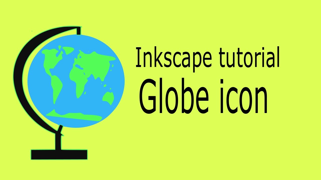 Inkscape tutorials : globe icon | flat vector illustration tutorials for beginners