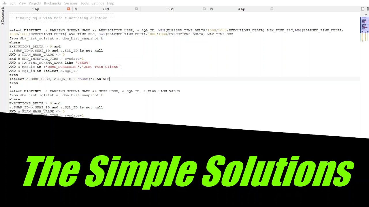 Tutorial - create an Oracle database sql baseline