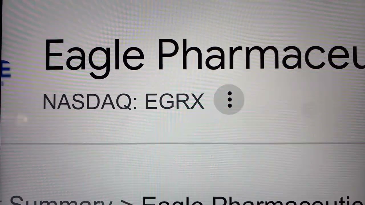 🔴 Eagle Pharmaceuticals Inc. EGRX Stock Trading Facts 🔴