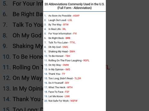 The 20 US ABBREVIATIONS You Need to Know to Sound Like a PRO