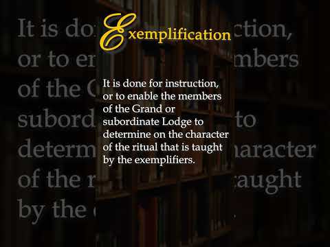 Exemplification - Masonic Dictionary #shorts