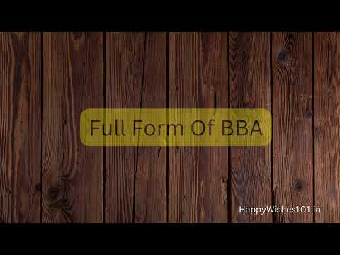 Full Form Of BBA