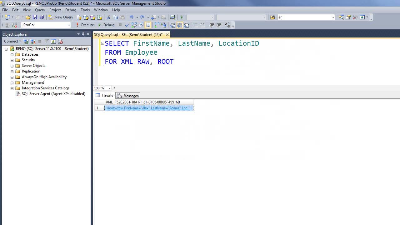 SQL 2012 XML Streams Lab 1.2