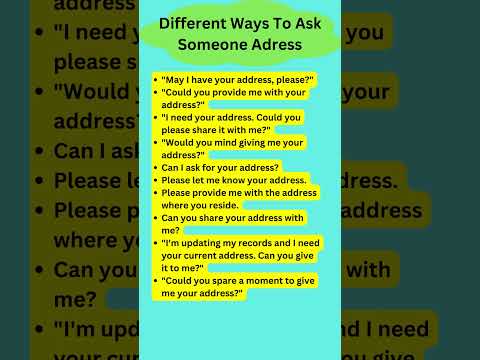 Different Ways To Ask Someone Address #shorts #speaking