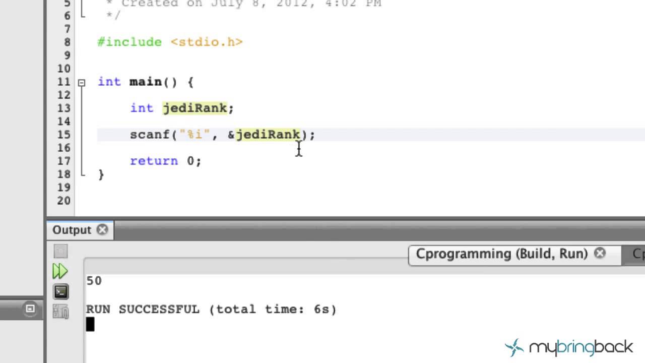 Learn C Programming Tutorial 1 13 Input Scanf