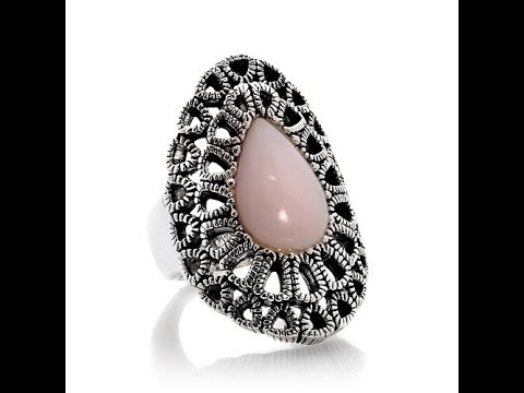 Studio Barse Pink Opal Sterling Silver Textured Ring