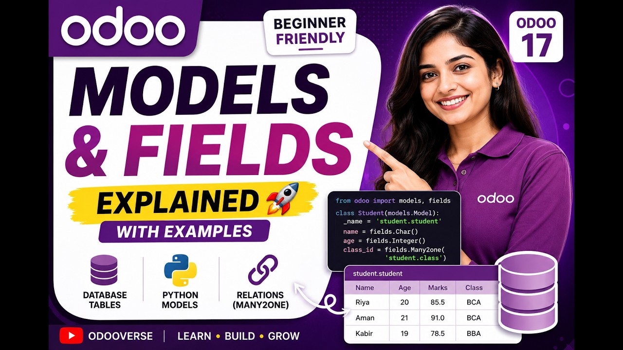 Odoo Models & Fields Tutorial | Beginner Friendly Guide