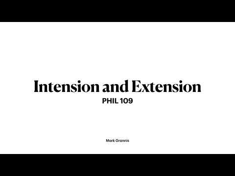 Lecture 2.3: Intension and Extension – Logic Lectures