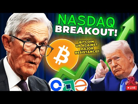 BITCOIN LIVE : NASDAQ FUTURES ALL TIME HIGH! BTC UP AGAINST MEGA RESISTACE