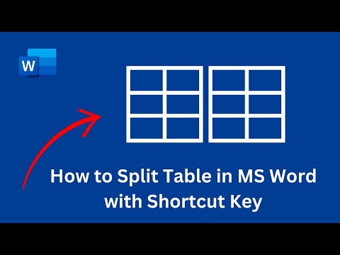 How to Split Table in MS Word with Shortcut Key