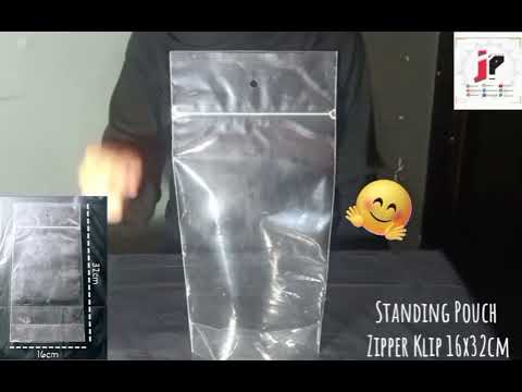Standing Pouch Zipper Klip 16x32cm