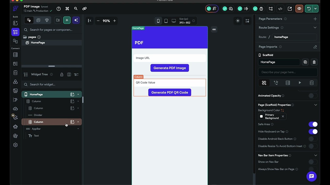 Flutterflow PDF QR Code
