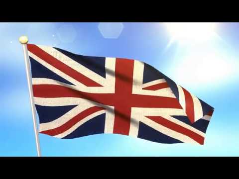 Free Video Footages - Waving British Flag , United Kingdom Flag animation background