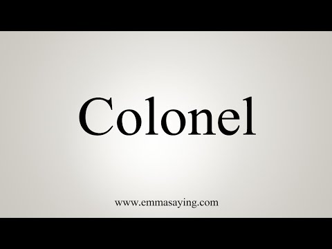 How To Say Colonel