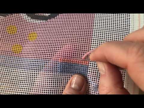How To Half Cross-Stitch in Needlepoint #4 - Mindful Threads