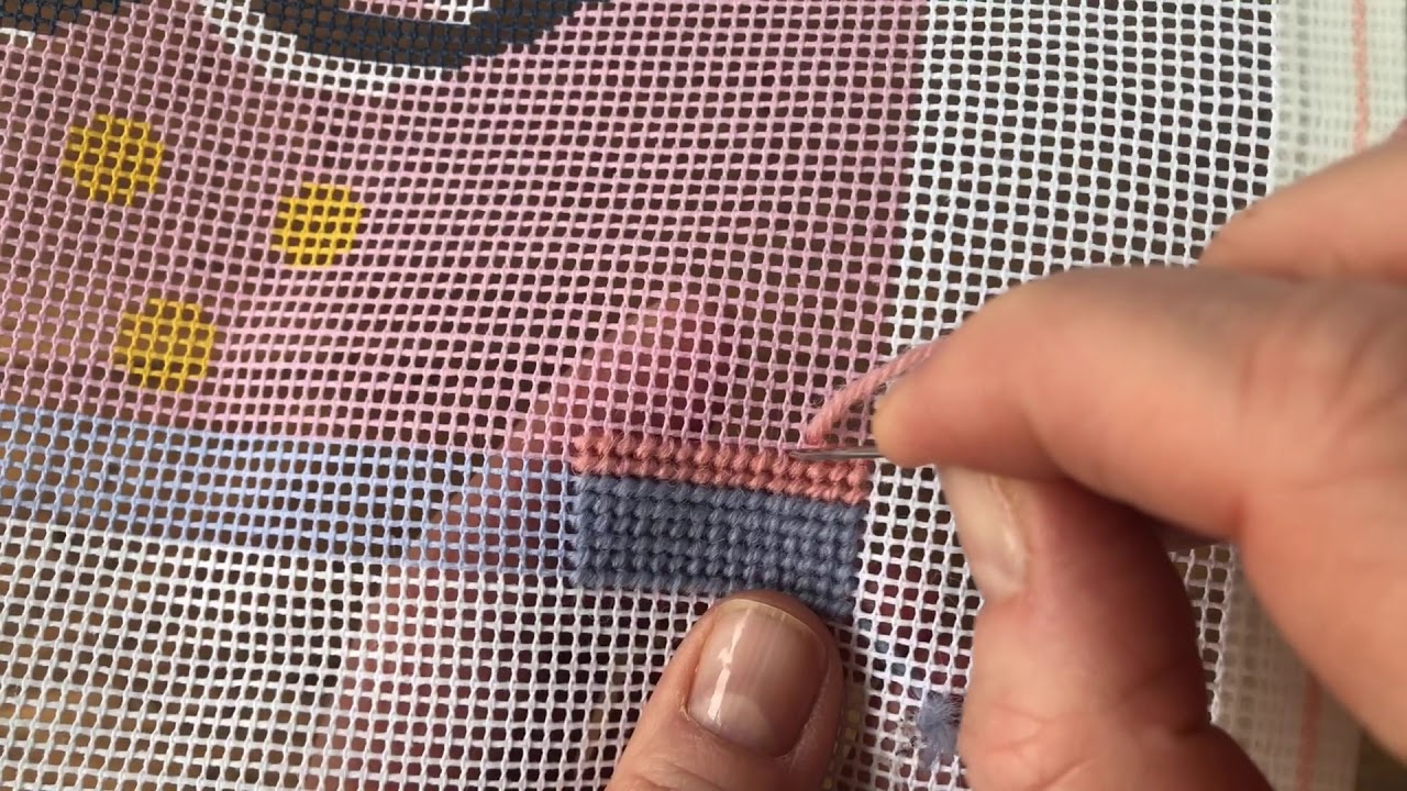 How To Half Cross-Stitch in Needlepoint #4 - Mindful Threads
