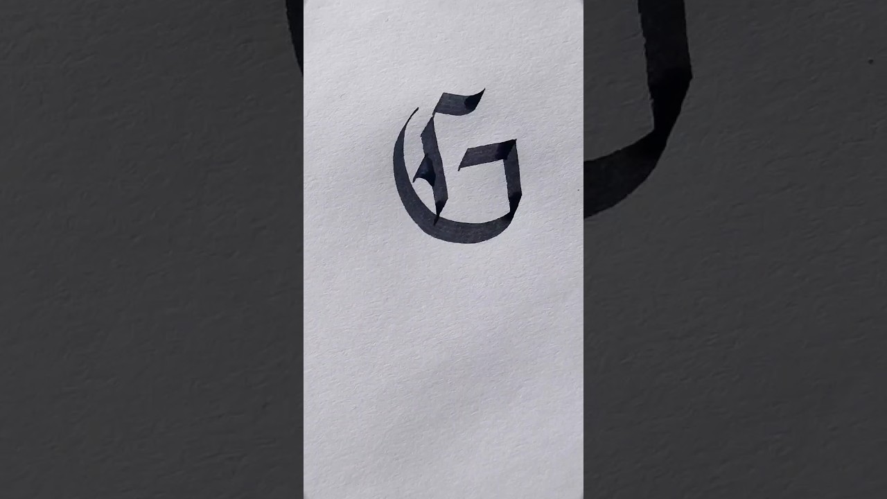 How to write G in Gothic Calligraphy #calligraphy #viral #art #tutorial #asmr #art #shorts
