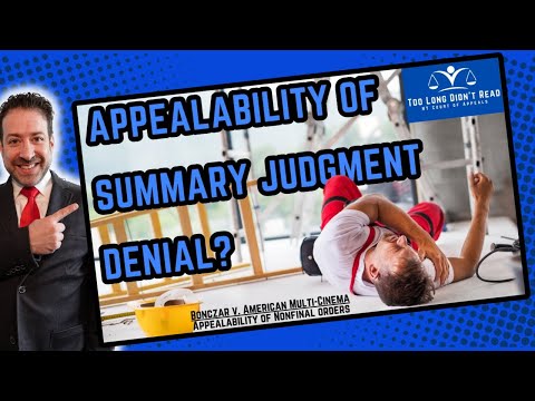 Appealing Summary Judgment Denials: A Closer Look at Bonczar v. American