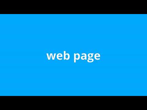 what is the meaning of web page