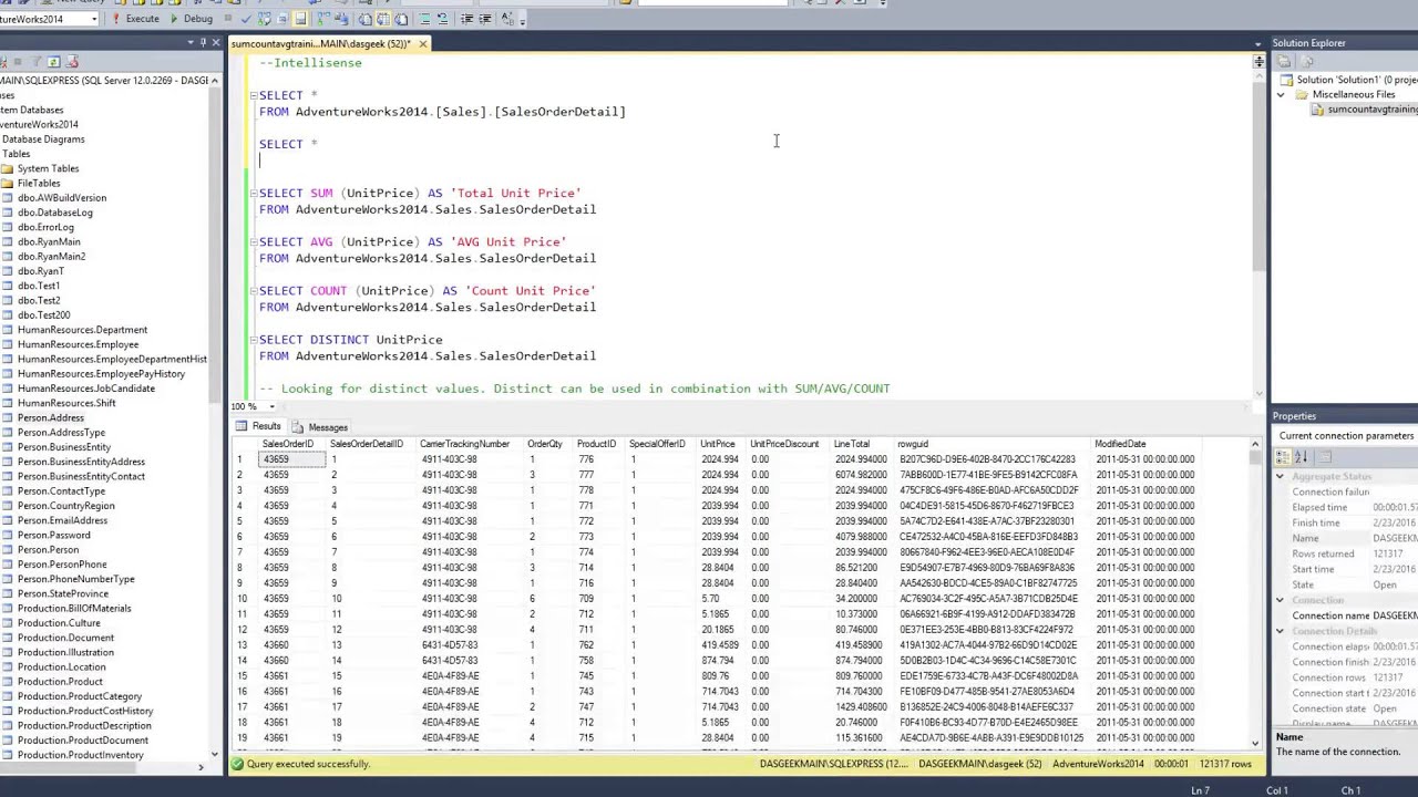 Learn SQL: Lesson 5 - SUM,AVG,COUNT, GROUP BY, & DISTINCT