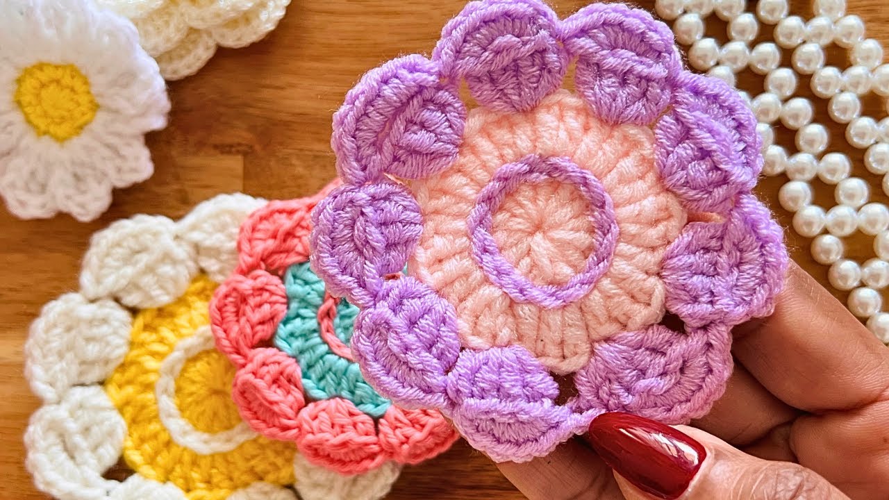 Posavasos con Ondas Inversas de Crochet PATRON GRATIS - Crochetisimo