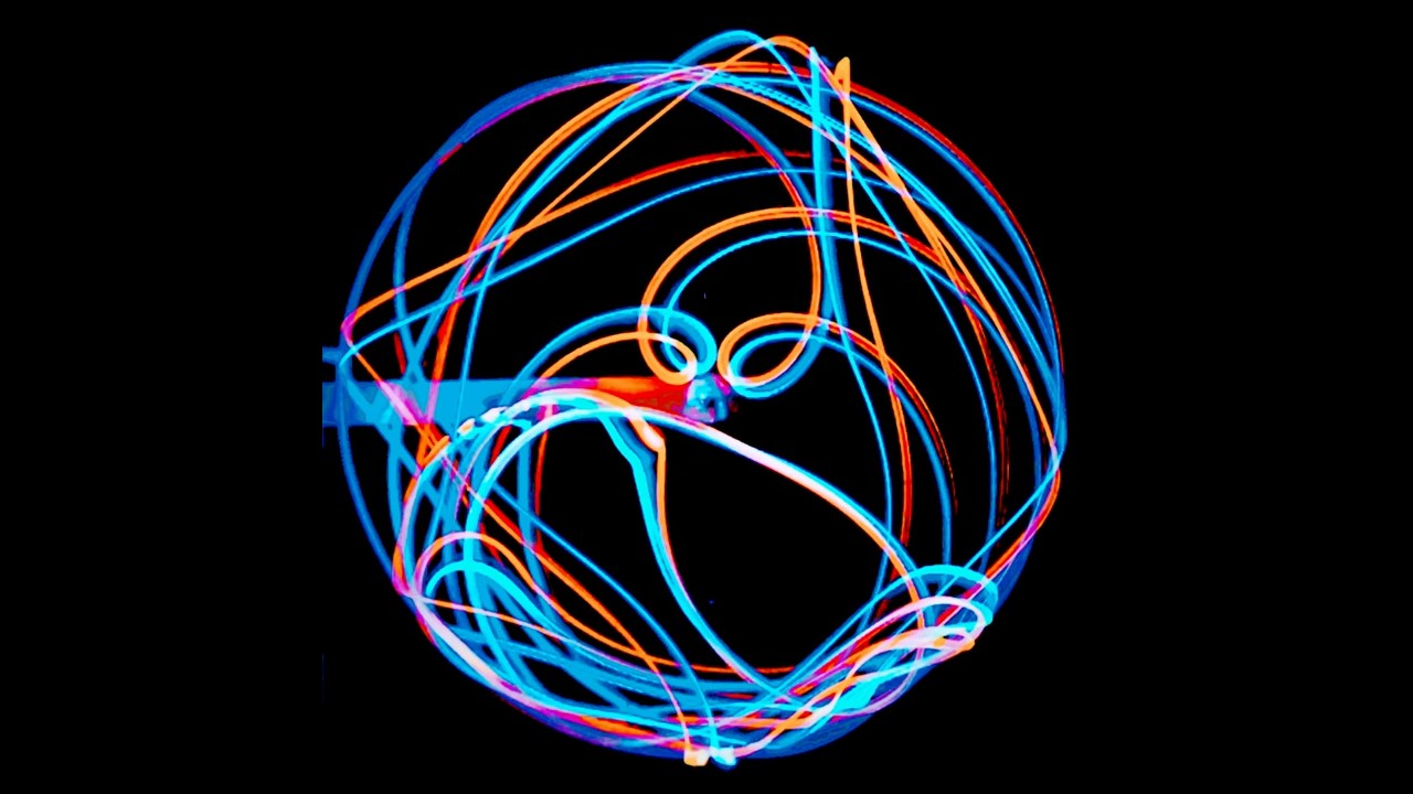 Light writing with the chaotic double pendulum