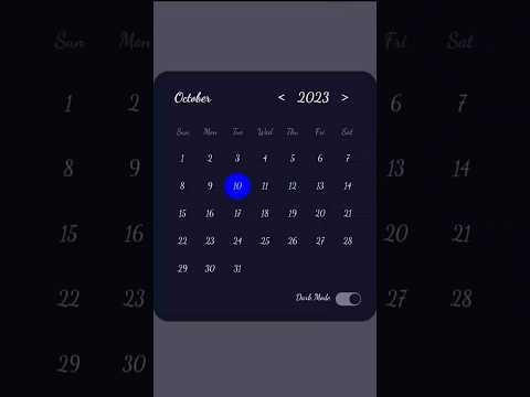 HTML CSS and JAVASCRİPT Calendar🙂 #css #cssanimationtutorial #csshovereffect #javascript #calendar