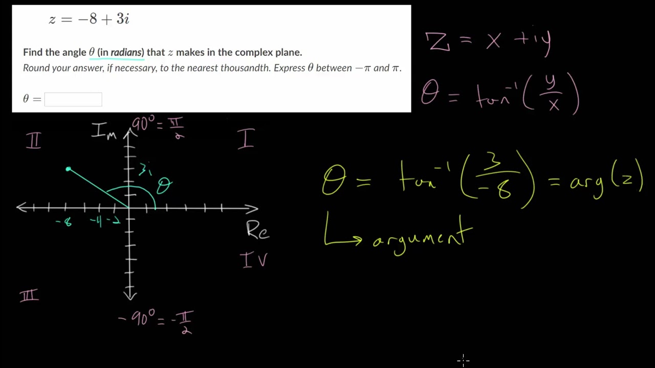 Angle of Complex Numbers: Formula Practice