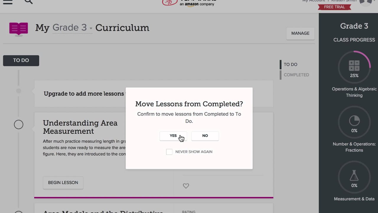 TenMarks Math Teach: My Curriculum