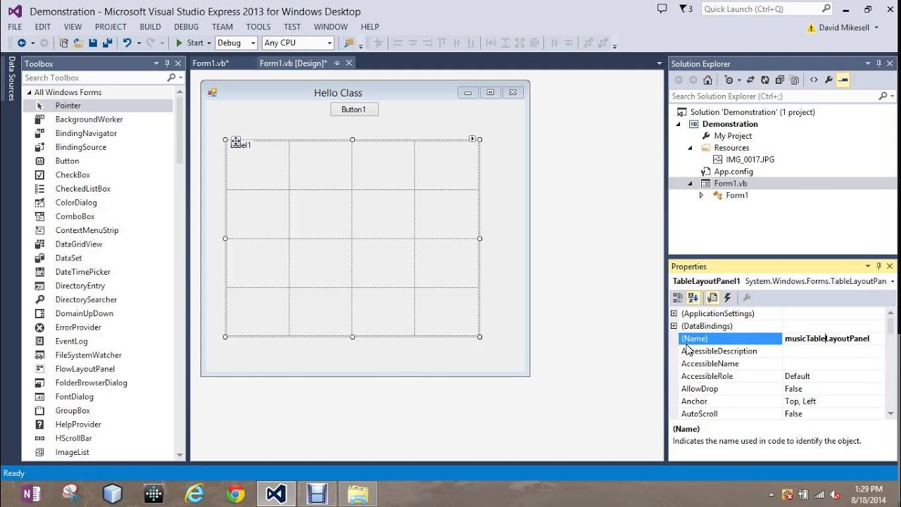 Using the Table Layout Panel in Visual Basic