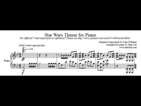 John Williams, Star Wars main theme, Piano and Music Score