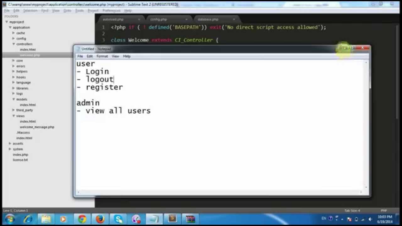 codeigniter Tutorial 1-3: config codeigniter framework