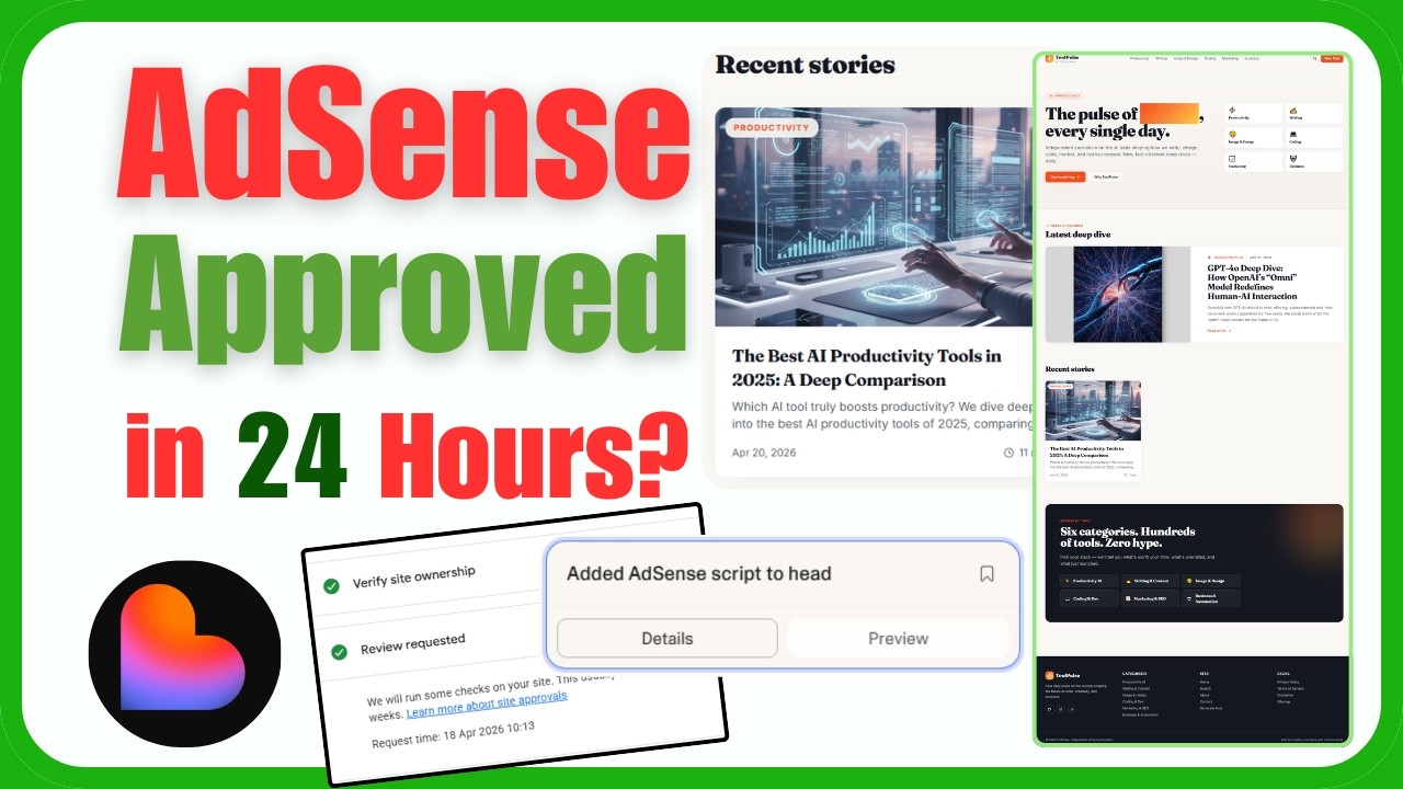 AdSense Approved in 24 Hours?! I Built a FREE Blog with AI and It Actually Worked