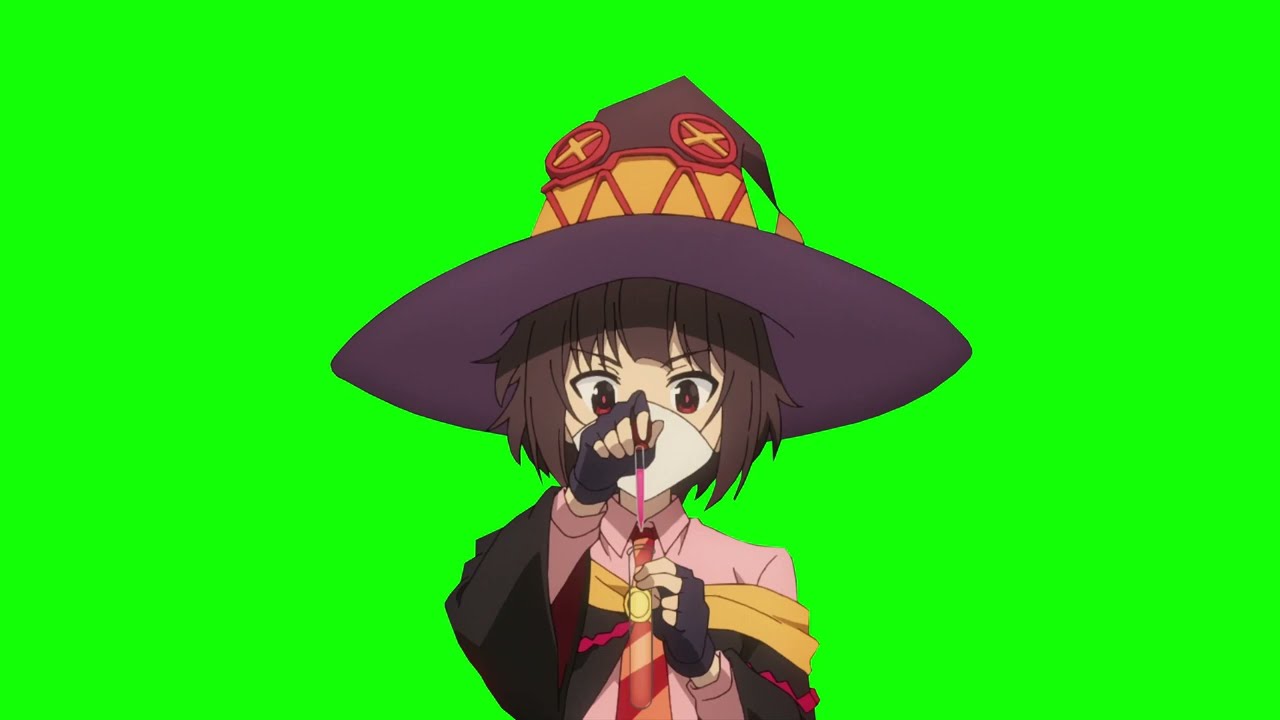 Megumin doing chemistry green screen