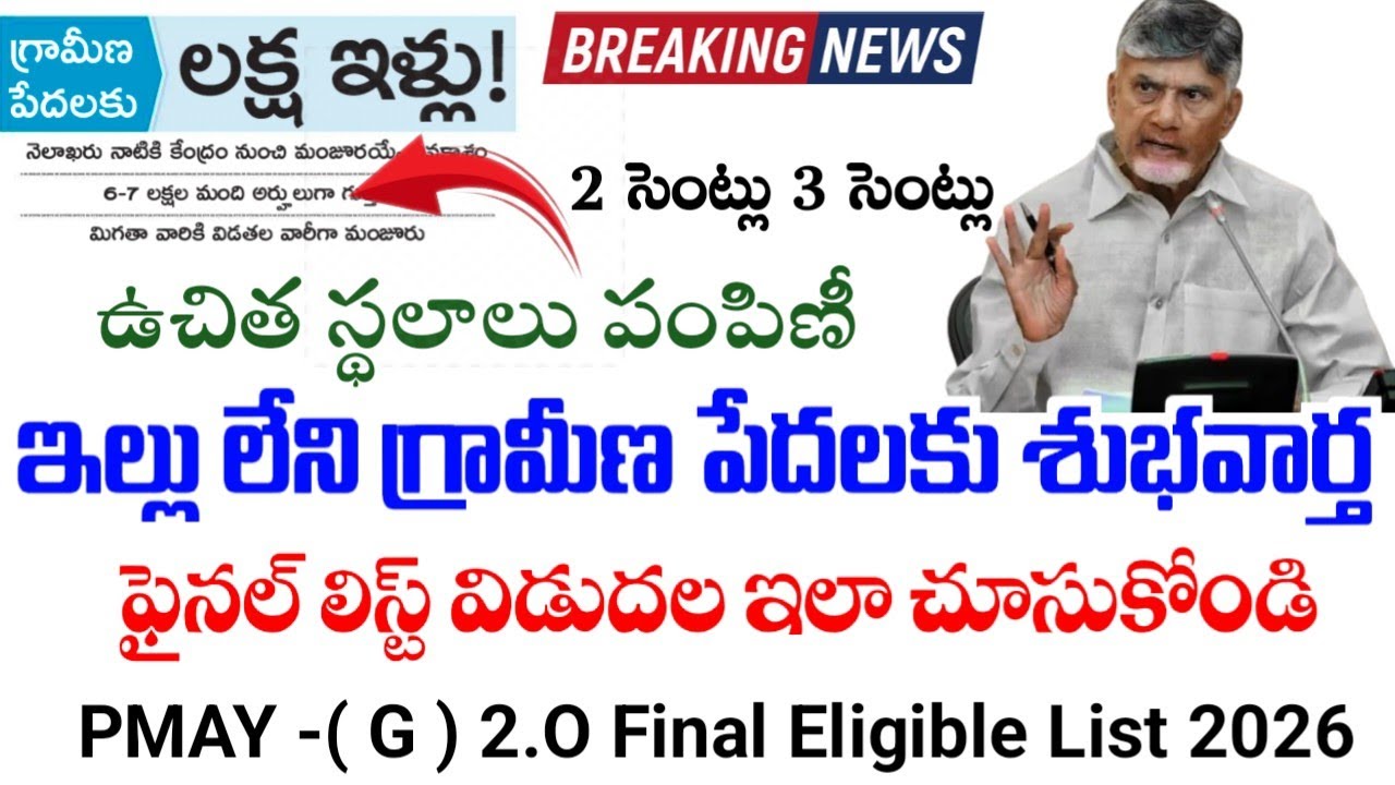 APలో ఇల్లు లేని గ్రామీణ పేదలకు శుభవార్త|AP Housing Scheme 2026|PMAY Housing Scheme Final list|