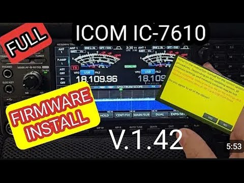 ICOM 7610.- QUICK FIRMWARE INSTALL V1.42 June 2024