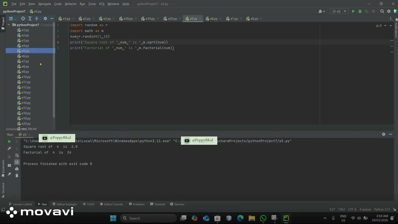 Python Basics: Random, sqrt(), factorial()