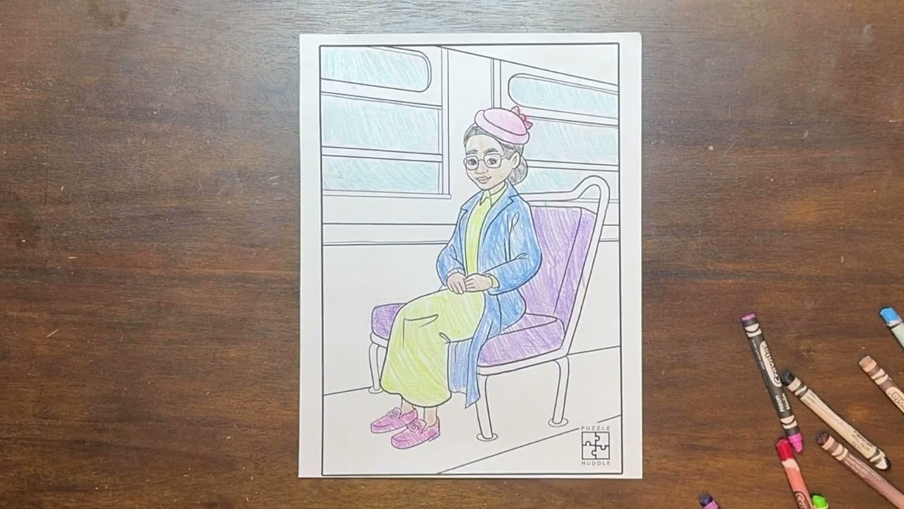 Black History Coloring Page Printable • Rosa Parks