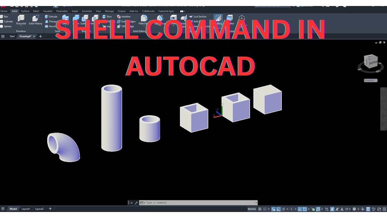 Learn AutoCAD 3D SHELL Command – Create Hollow solids Easily!