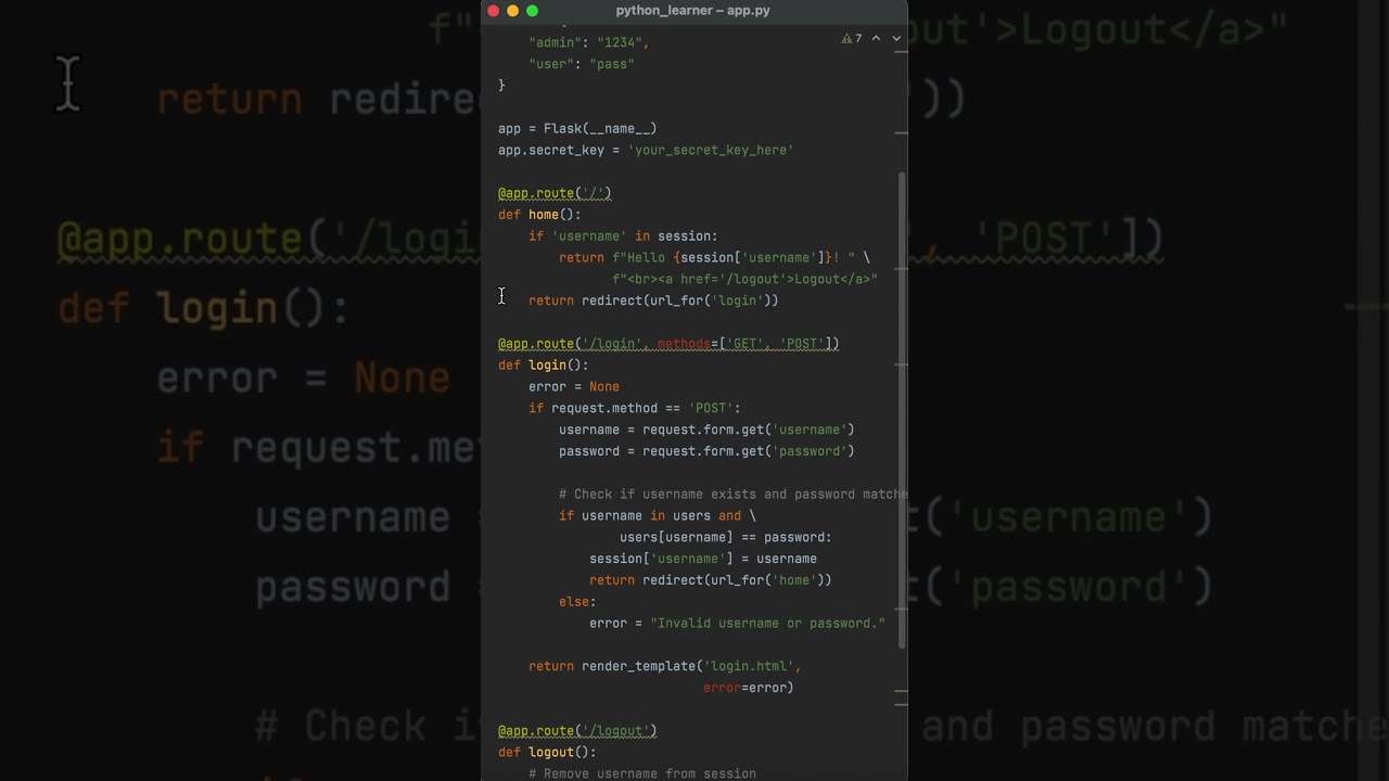 How to use session in Flask and implement logout | Flask tutorial Day 24  #coding