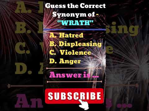 Guess the Synonym of - "Wrath". #shorts #youtubeshorts #shortsvideo