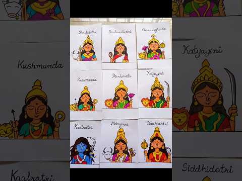 Navdurga Drawing/Navratri drawing/Durga maa nav roop drawing #shorts #navdurga #viral #navratri