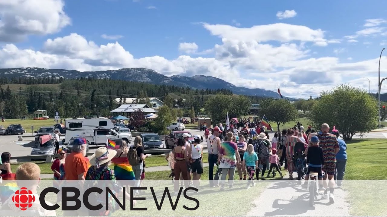Rainbow flags and homemade floats decorate downtown Whitehorse in 11th annual pride parade