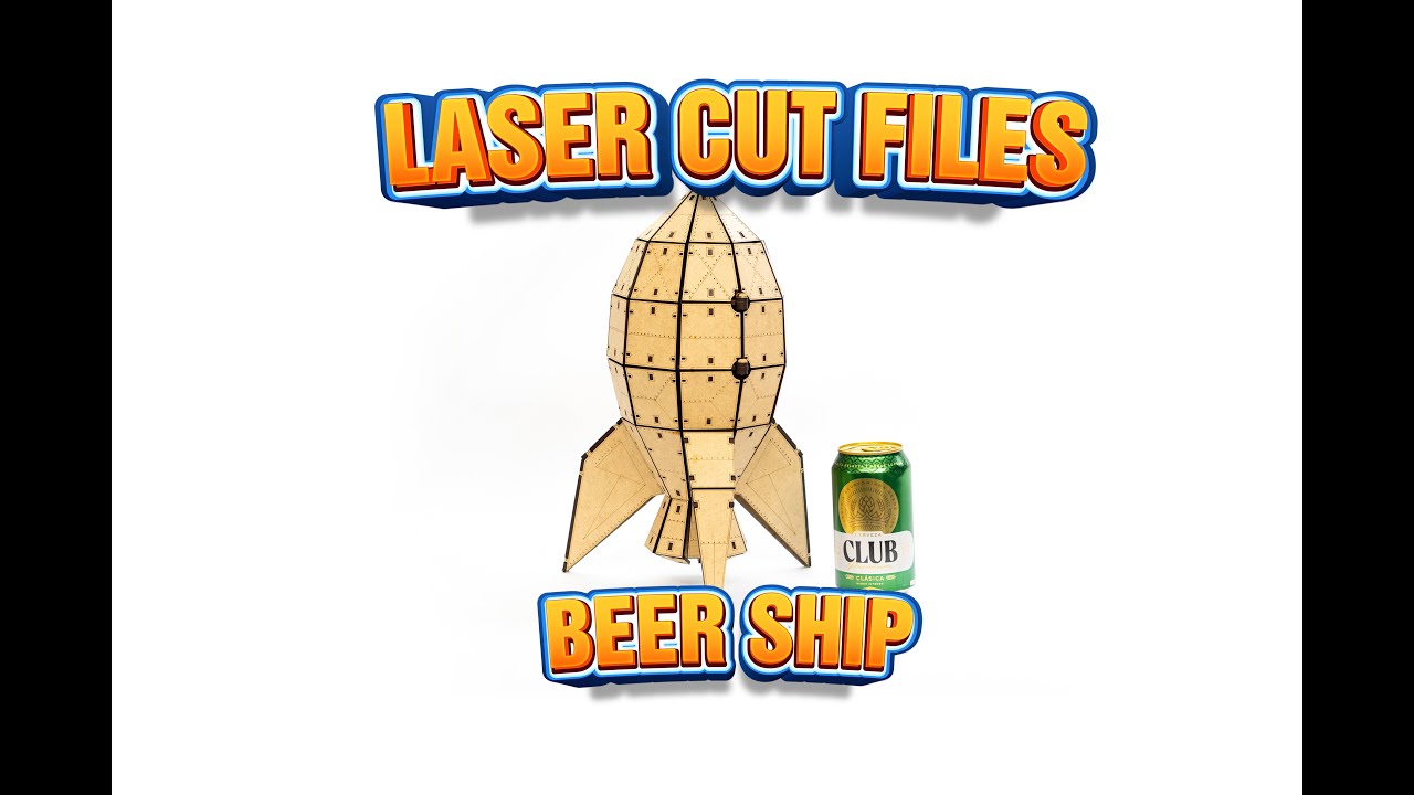 Nave espacial planos corte láser para cerveza seg pdf eps dxf guía de armado venta de archivos