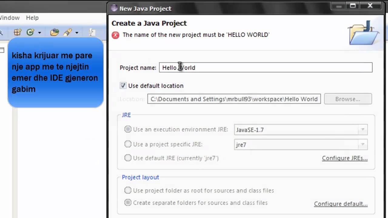 Programim JAVA (Shqip) - HELLO WORLD